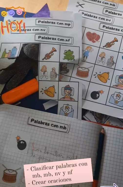 Palabras con mb, mp, nv y nf | profe.social